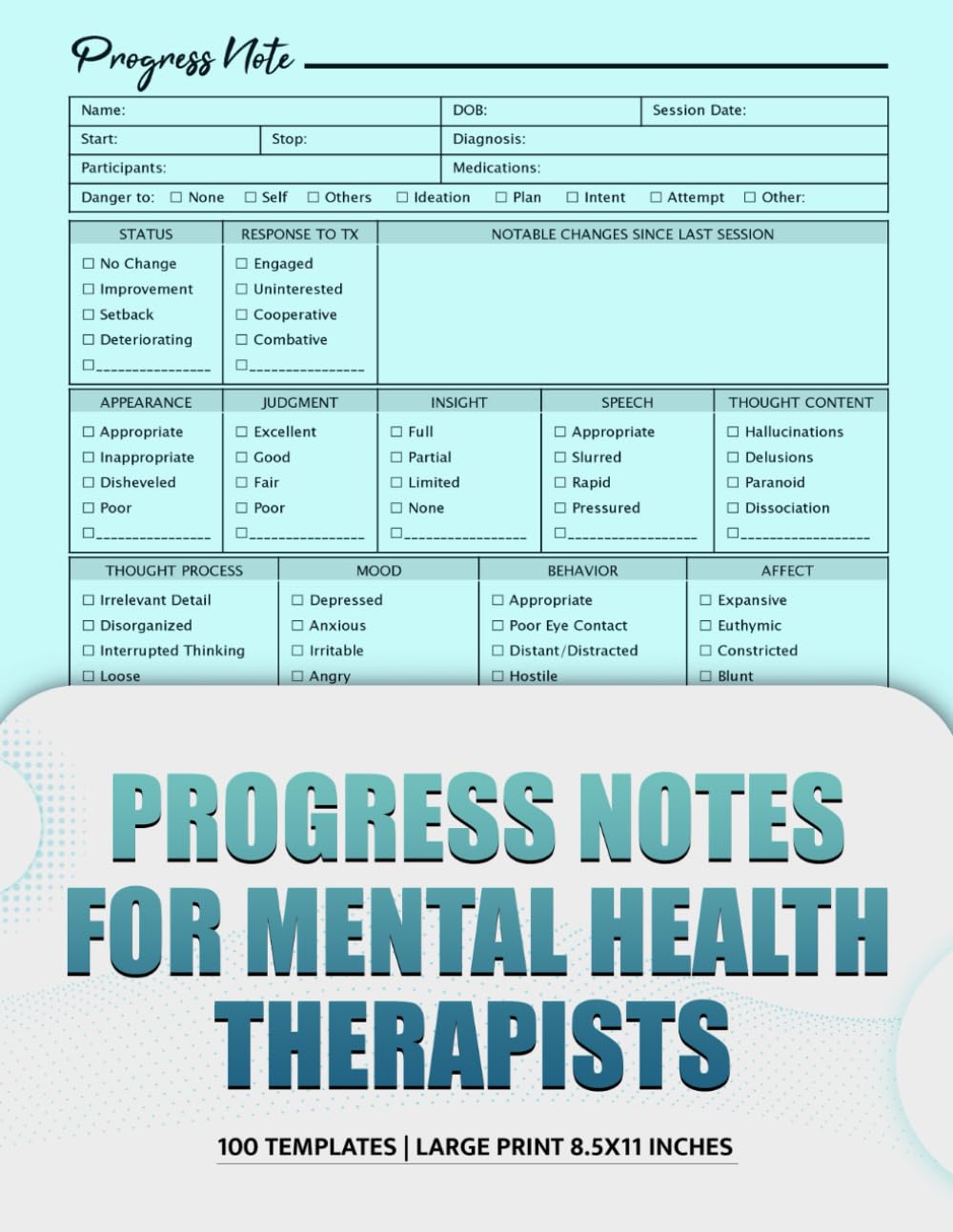 Progress Notes For Mental Health Therapists: Streamline Therapy Session ...