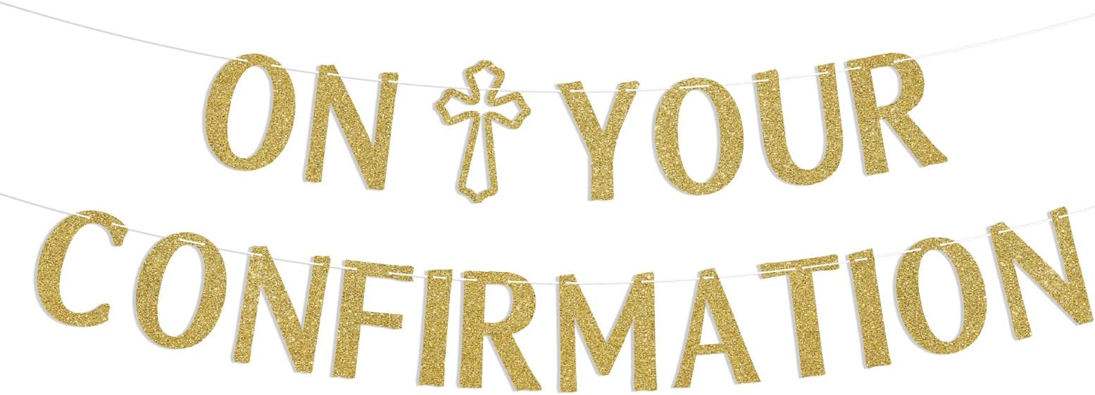 Amazon.com: Gold Glitter On Your Confirmation Banner, Mi Confirmacion ...