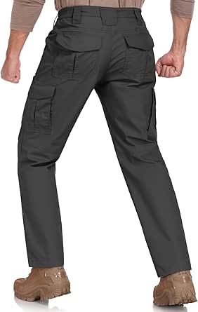Amazon.com: GAXIDES Men's Tactical Pants, Waterproof Rip-Resistant ...