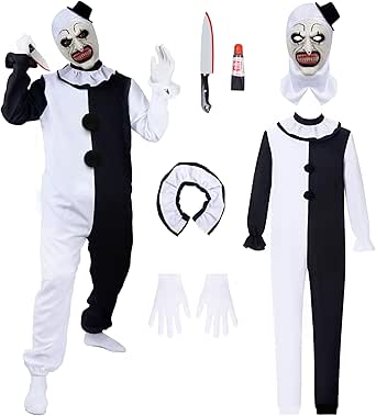 Amazon.com: Art Clown Cosplay Costume, Halloween Terrifier Costume ...