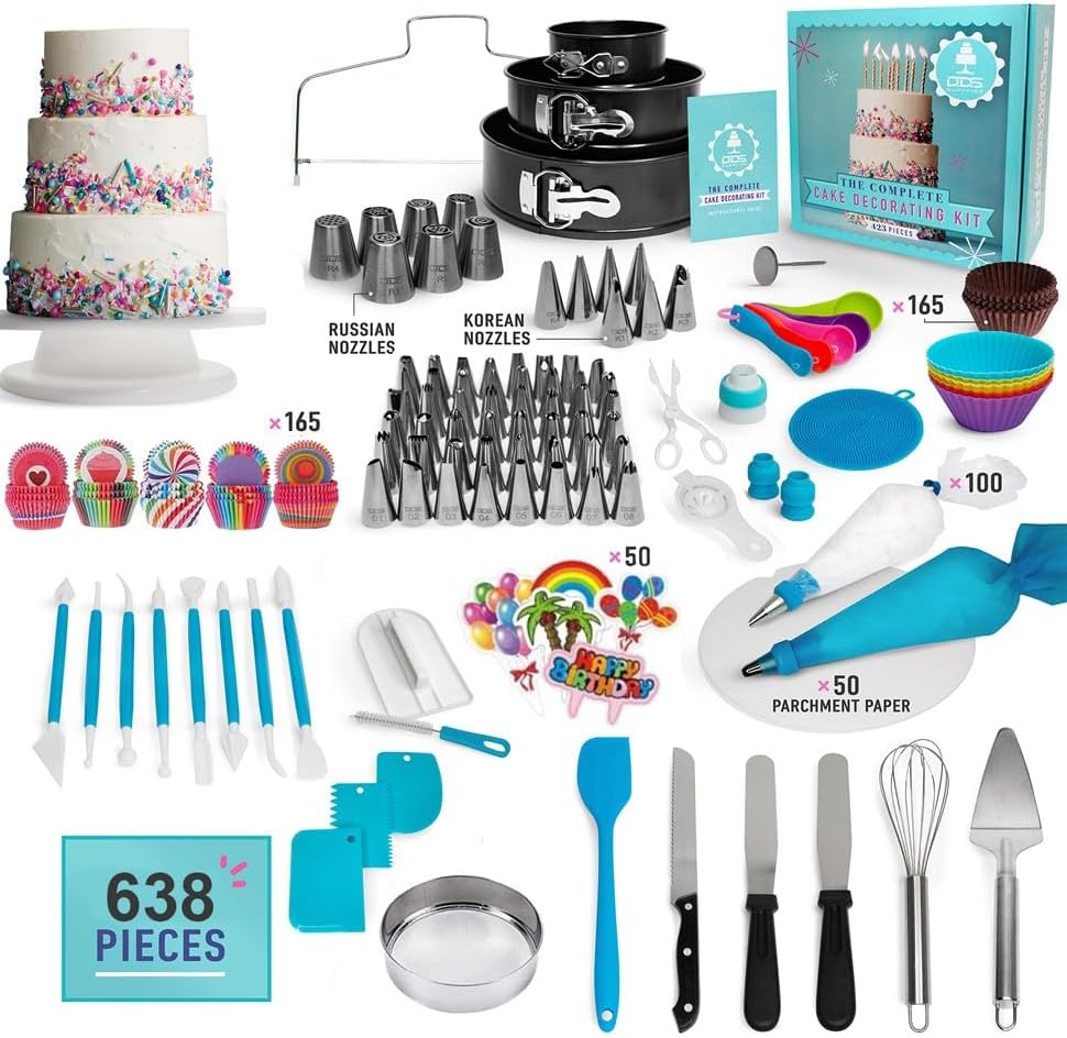 Amazon.com: MARTINARKAS Cake Decorating Kit, 159 Baking Supplies, Icing ...