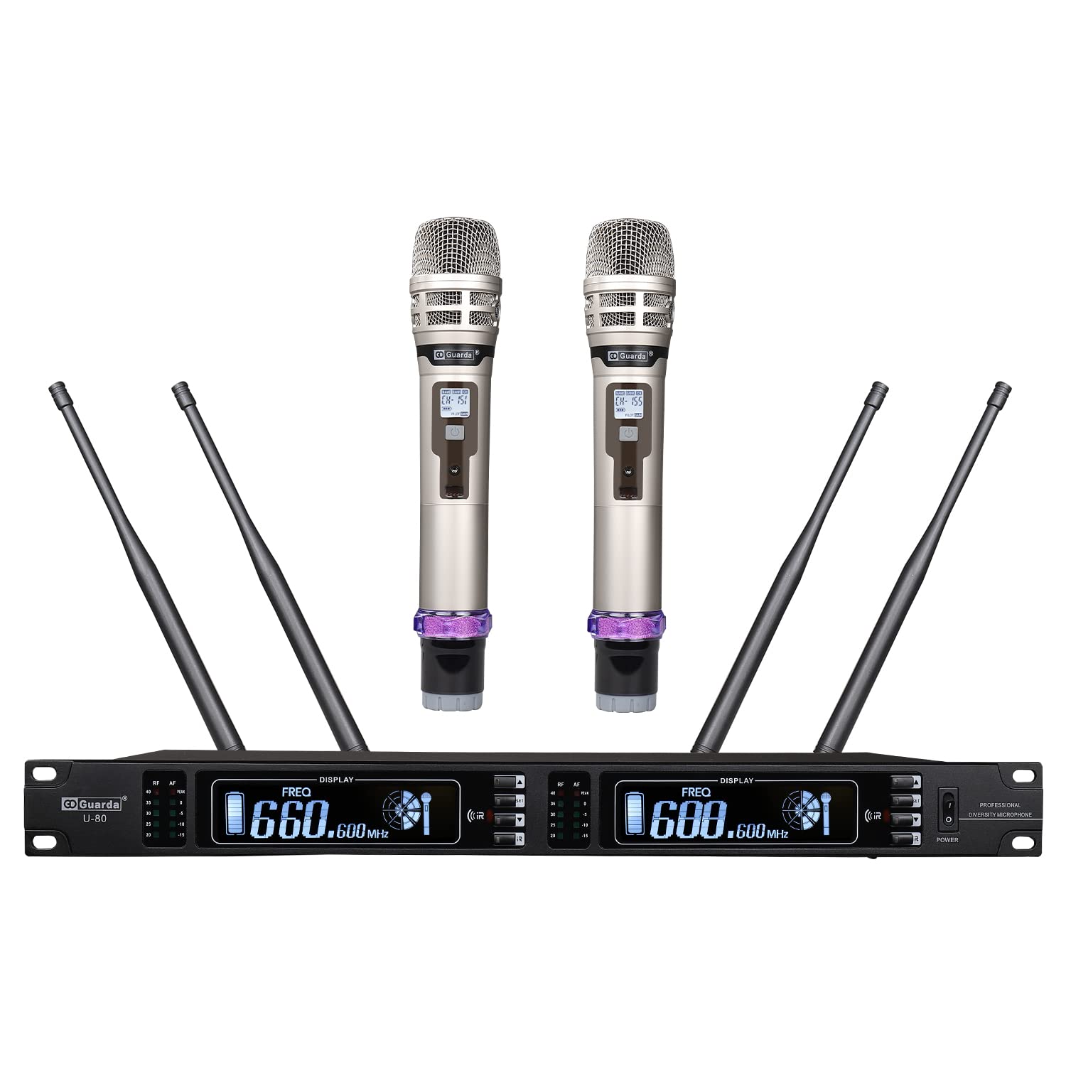 Amazon.com: Wireless Microphone System, Guarda Audio 4 Antenna True ...