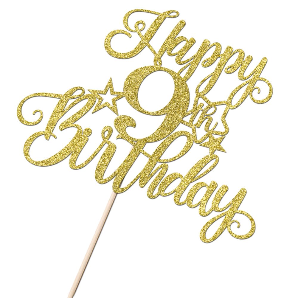 Snapklik.com : Happy 9th Birthday Cake Topper,Childrens Birthday Cake ...