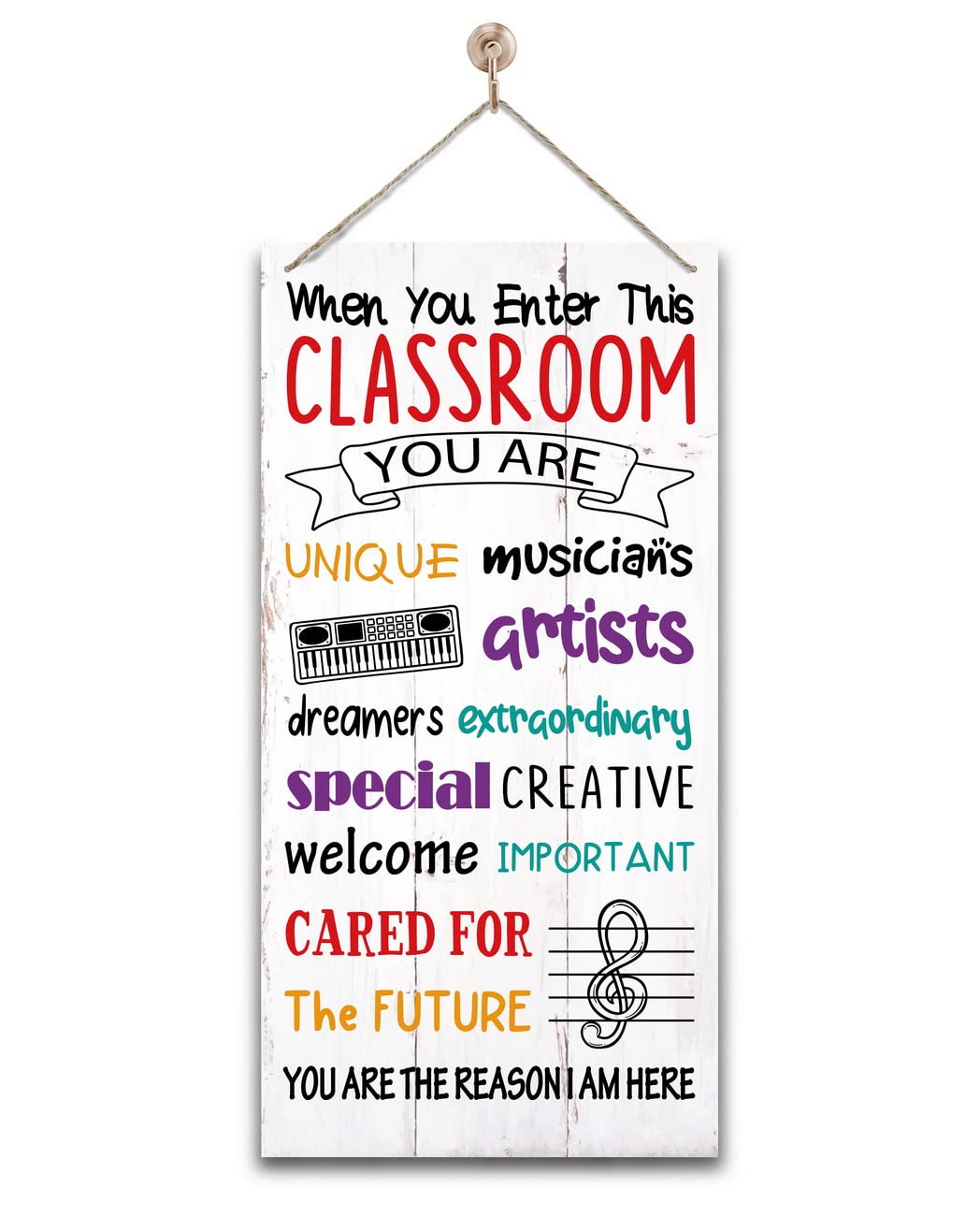 Amazon.com : Motivational Classroom Signs Decor, Hanging Wood Sign ...