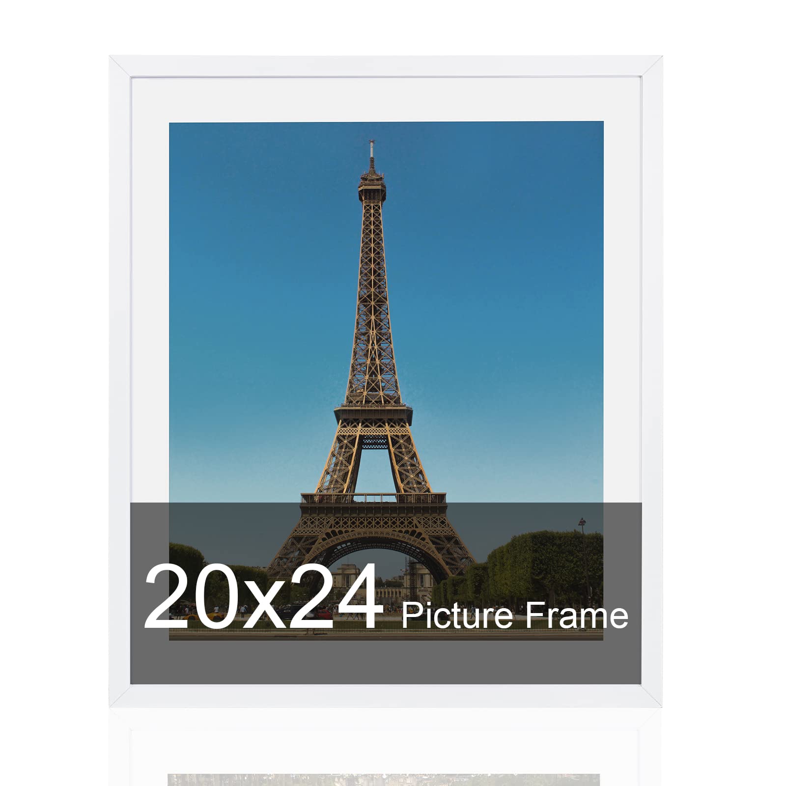 HOMESEVEN 20x24 Frame, 20x24 Picture Frame Matted to 16x20, Solid Wood ...