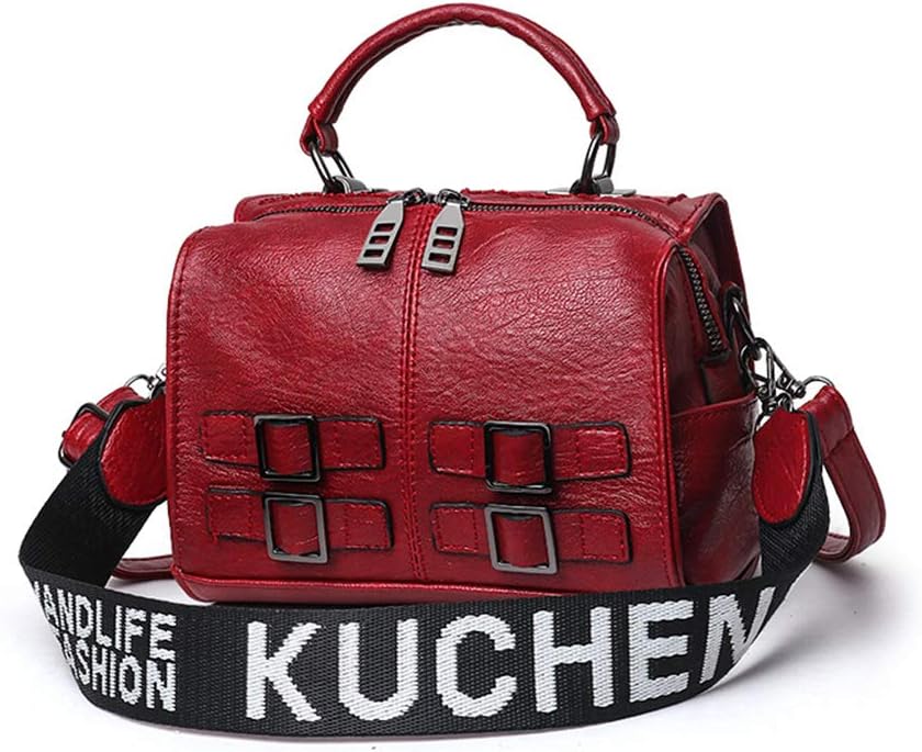 Amazon.com: Women Small Crossbody Bag PU Leather Handbag Top Handle ...