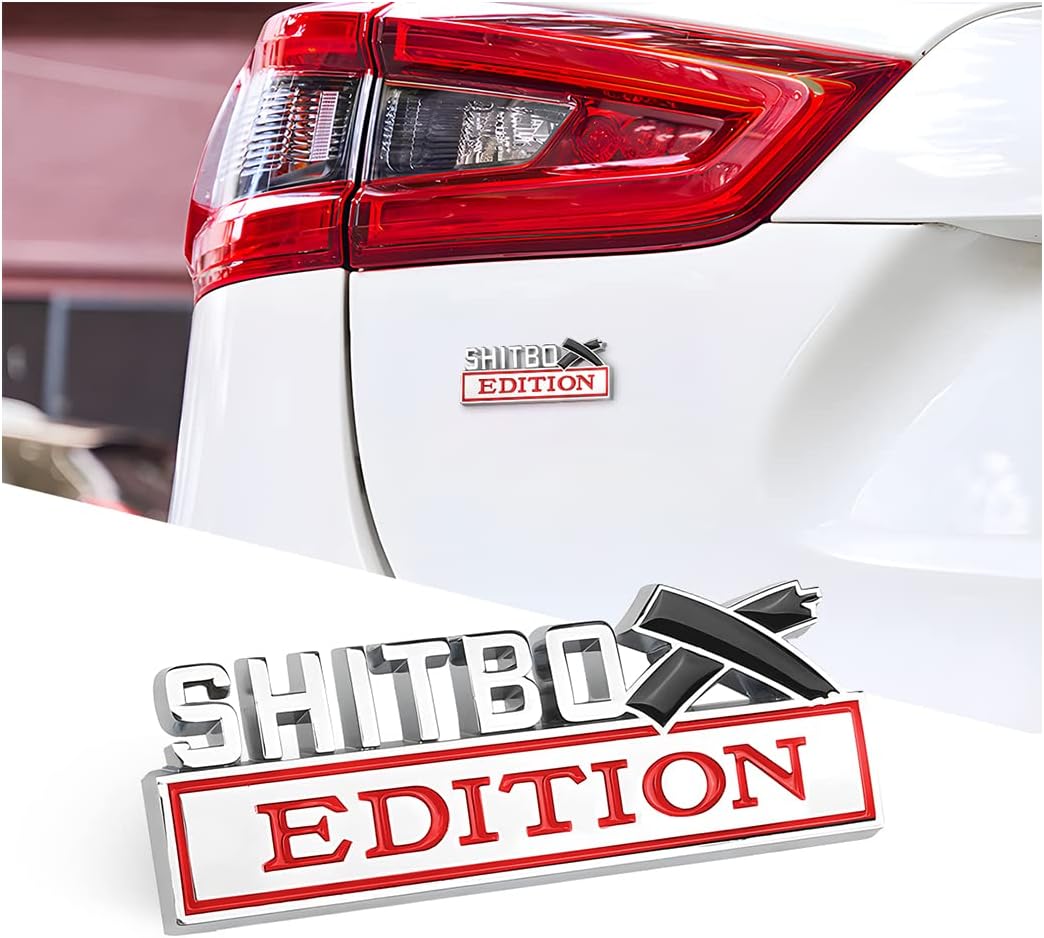 Amazon.com: Blilo Shitbox Edition Emblems, 3D Letter Badge Sticker ...