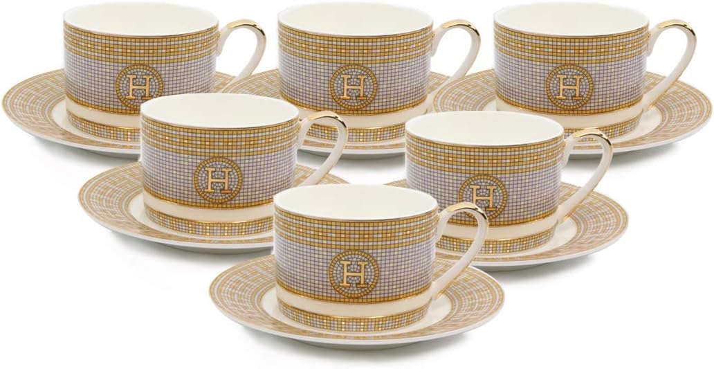 Amazon.com | Royalty Porcelain 12-pc Tea or Coffee Cup Set for 6 ...