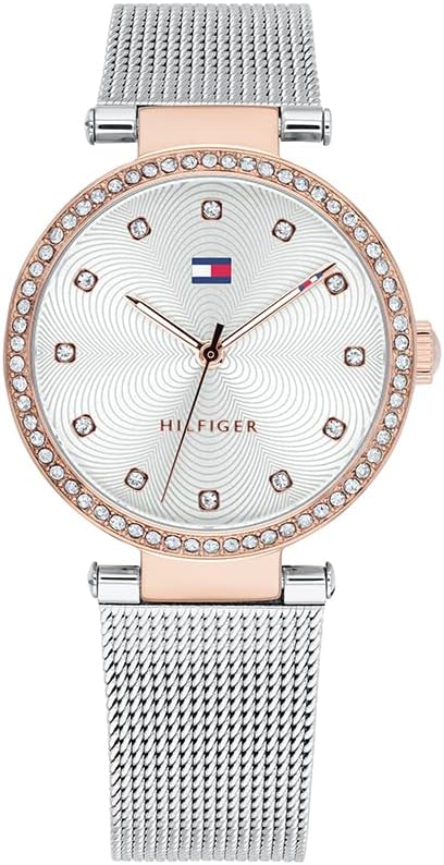 Tommy Hilfiger Analogue Quartz Watch for Women with Silver Stainless ...