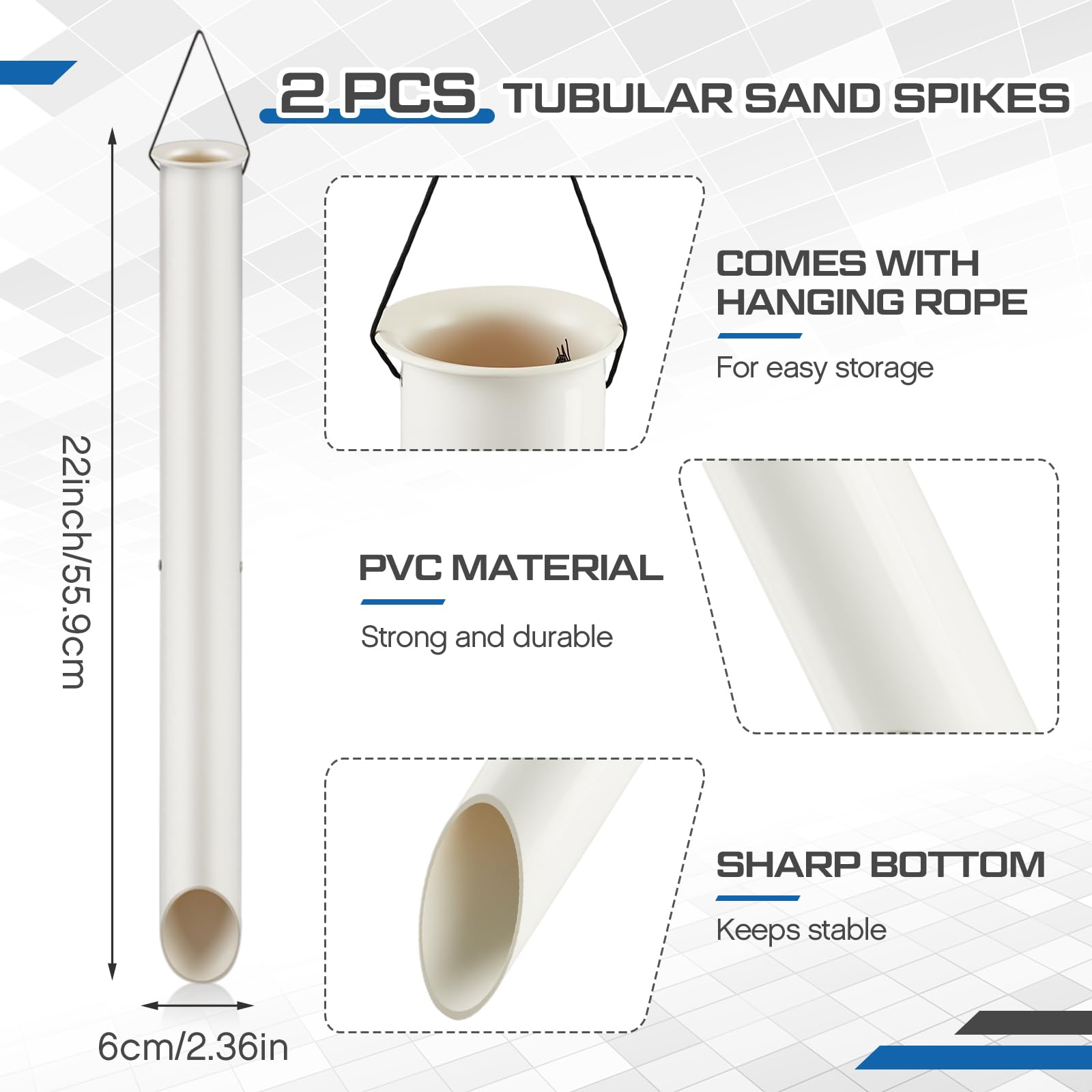 Snapklik.com : DoubleFill 2 Pack Tubular Sand Spikes For Surf Fishing ...