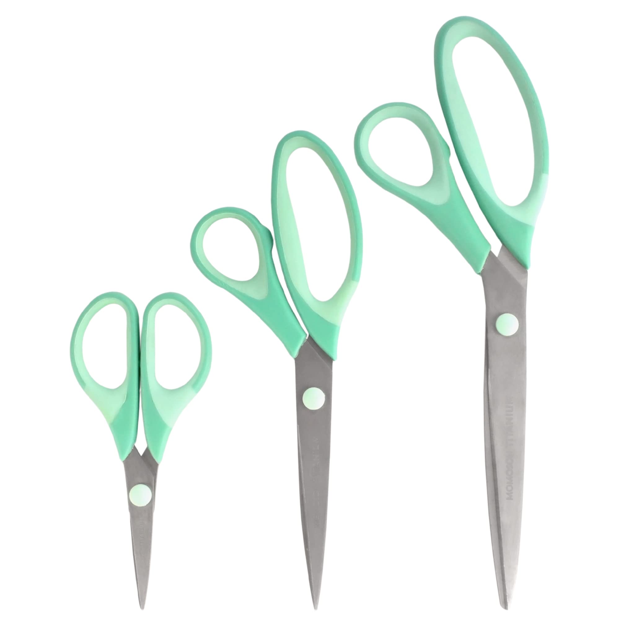 Amazon.com : BambooMN Titanium Softgrip Scissors Set for Sewing, Arts ...