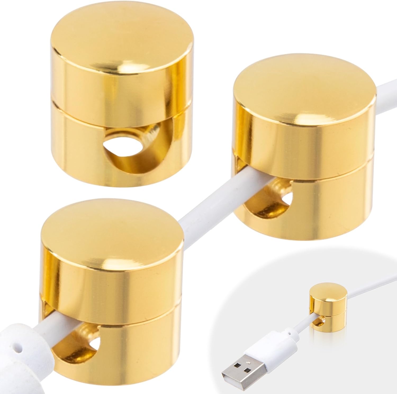 Amazon.com: CustomyLife 3Pcs Cable Anchors for Desk, Gun Metal Cord ...