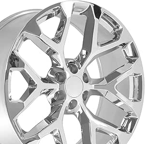 Amazon.com: OE Wheels CV98B 24 Inch Rim Fits Silverado 1500 Snowflake Style 6x139.7 24x10 Chrome ...