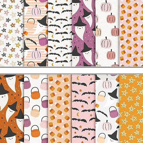 Amazon.com : Whaline 24Pcs Halloween Pattern Paper Spooky Scrapbook ...