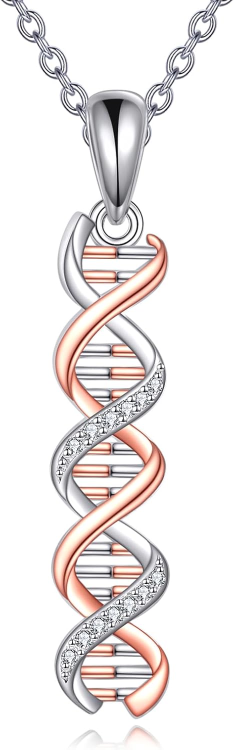 Amazon.com: JBAERD DNA Double Helix Necklace Sterling Silver DNA ...