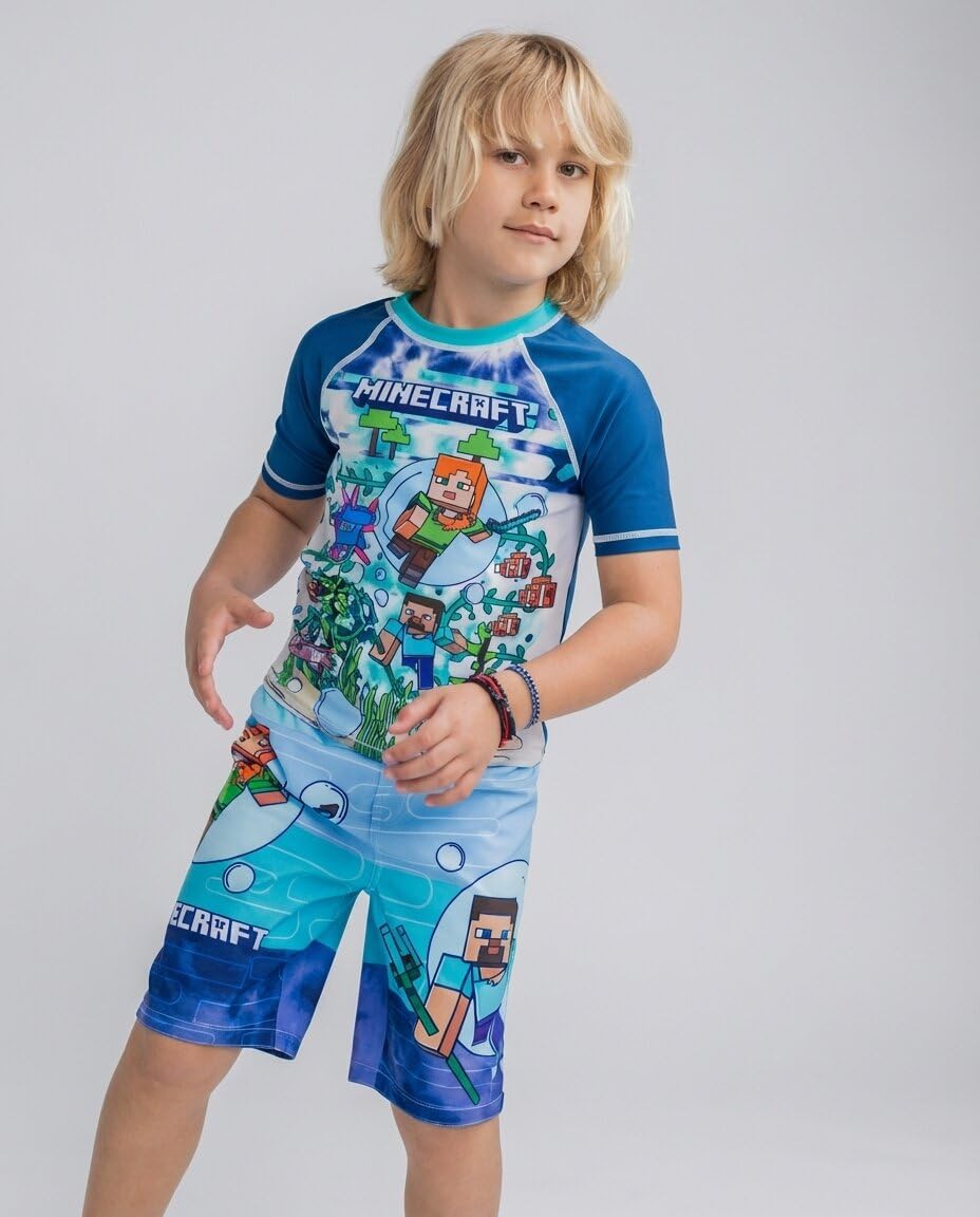 Snapklik.com : Alex Steve Little Boys Rash Guard And Swim Trunks ...