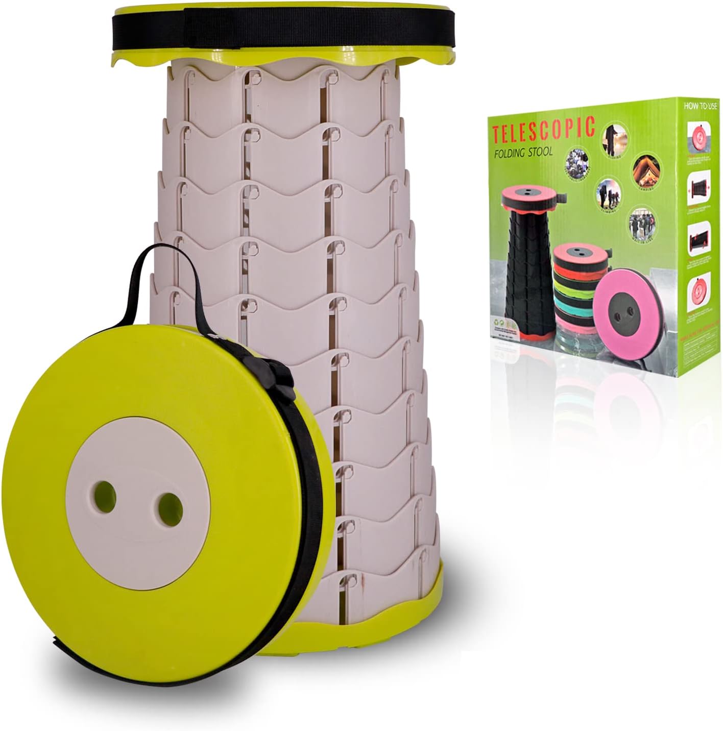 Amazon.com: Aseakey Portable telescoping Stool, 330lbs Camping Stool ...