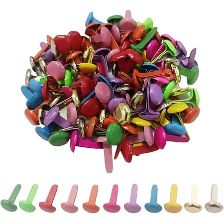 Multicolor Split Pins, 50 Pcs Pastel Metal Split Pin Craft Pins Brad Paper Fasteners Split Pin ...