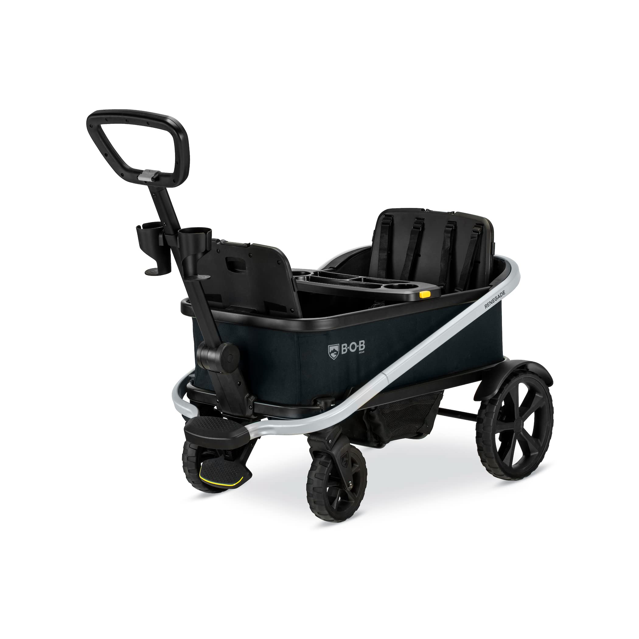 BOB Gear Renegade Foldable Stroller Wagon with 3 Seats, 5-Point Harness ...