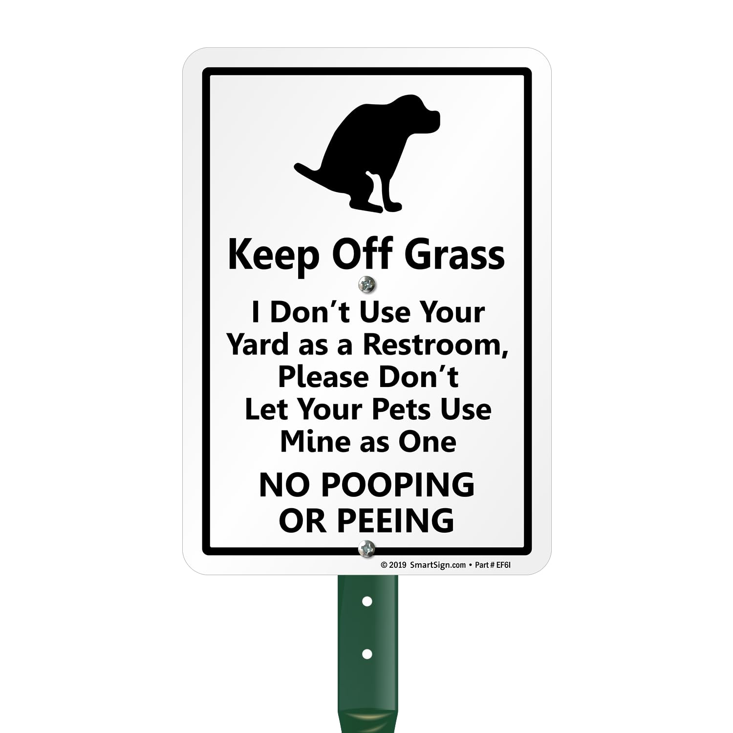 SmartSign Keep Off Grass Funny Dog Poop Sign for Lawn | 21” Tall Stake ...