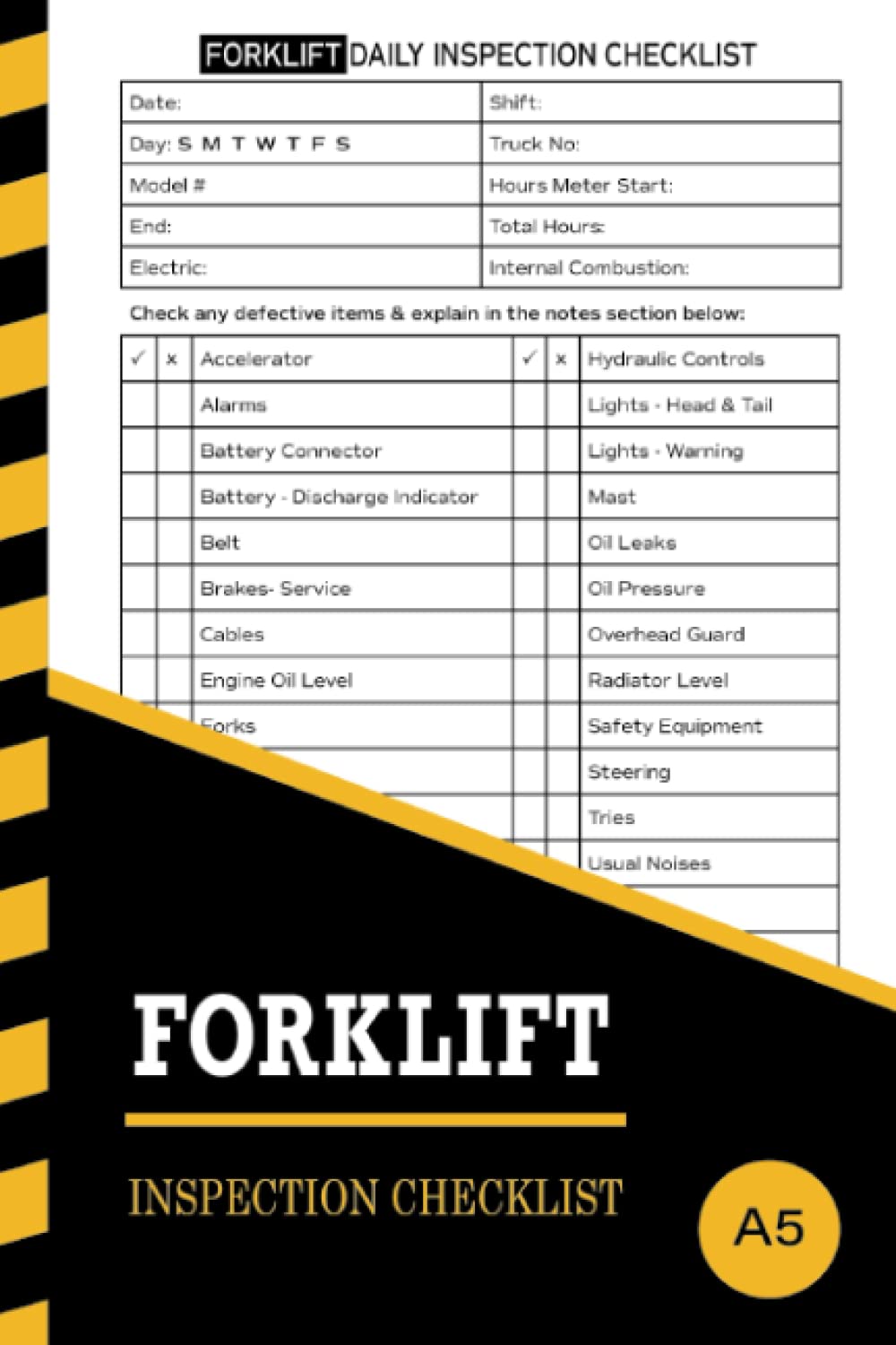 Buy Forklift Inspection Checklist: Operators Safety & Maintenance ...