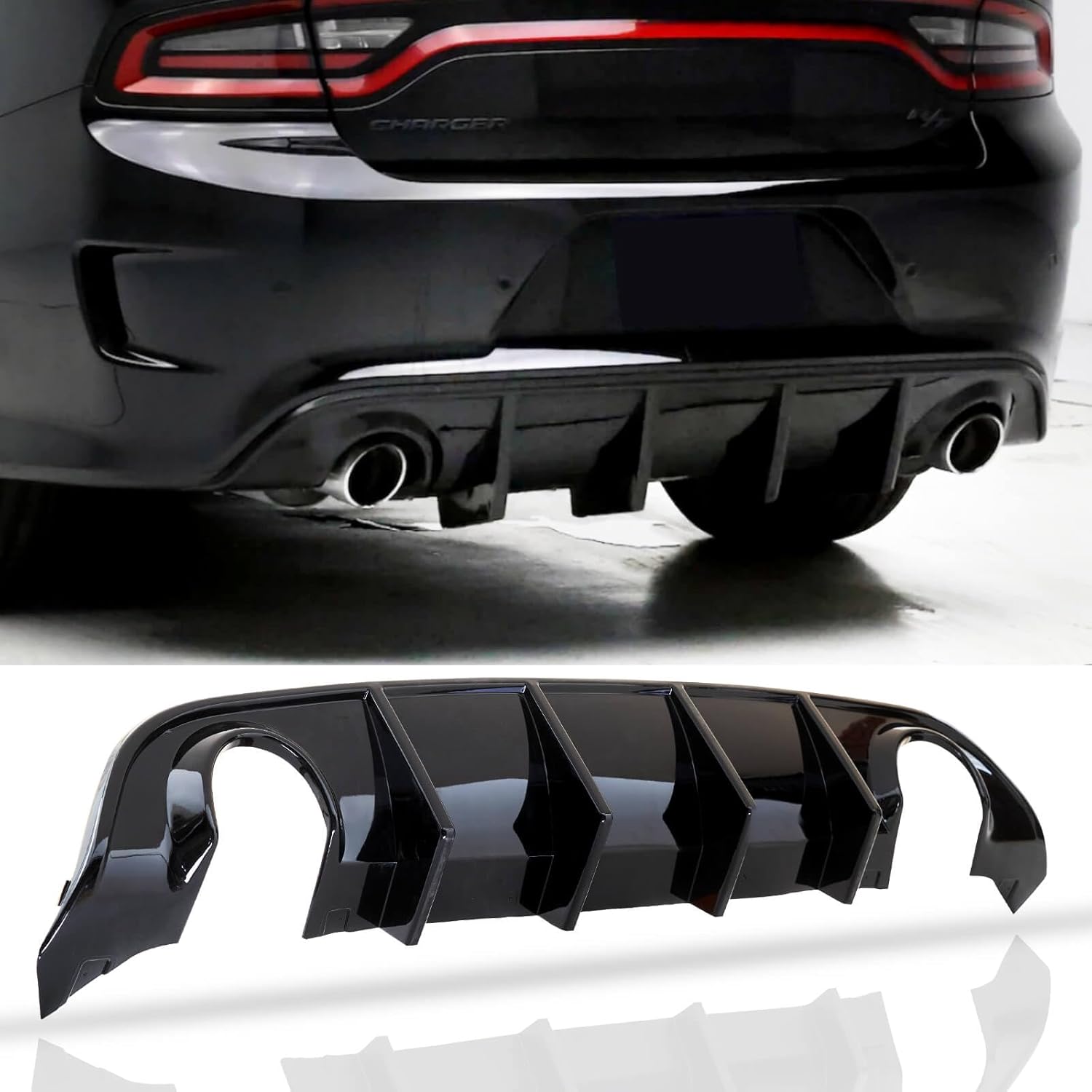 Amazon.com: WildWell Charger Rear Diffuser for Dodge Charger RT GT Scat ...