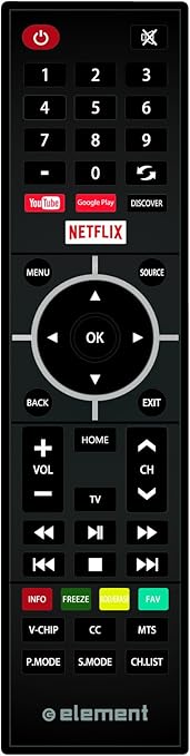 Amazon.com: Element Electronics Remote for Element's Smart TV Model ...