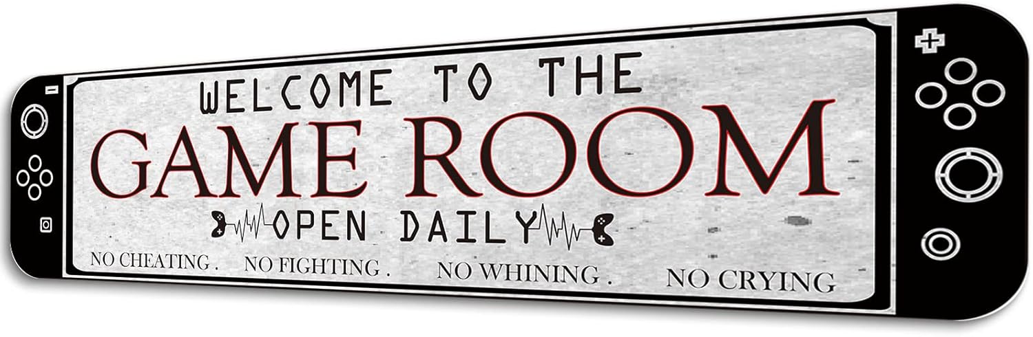 Amazon.com: Gaming Zone Tin Sign Plaque, Vintage Gamepad Shaped for ...