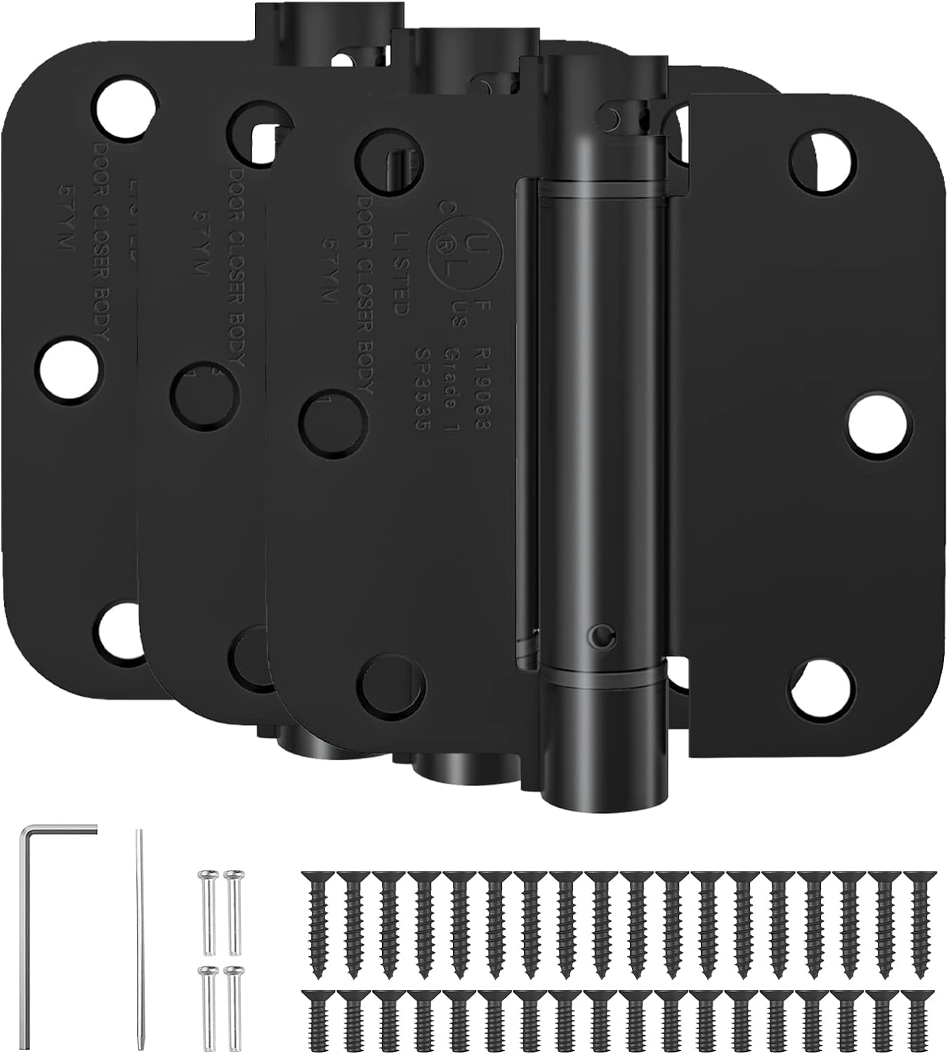 HOSOM Self Closing Door Hinges 3.5 Inch, Spring Loaded Hinges ...