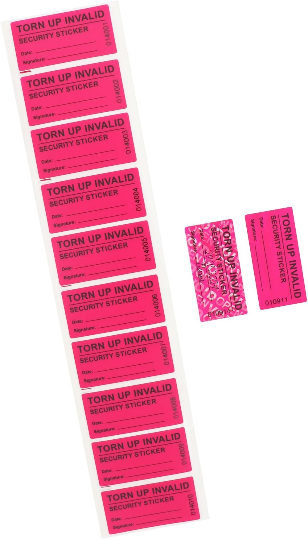 Amazon.com : RLSYM 100Pcs Tamper Evident Security Labels 1x2 inch Red ...