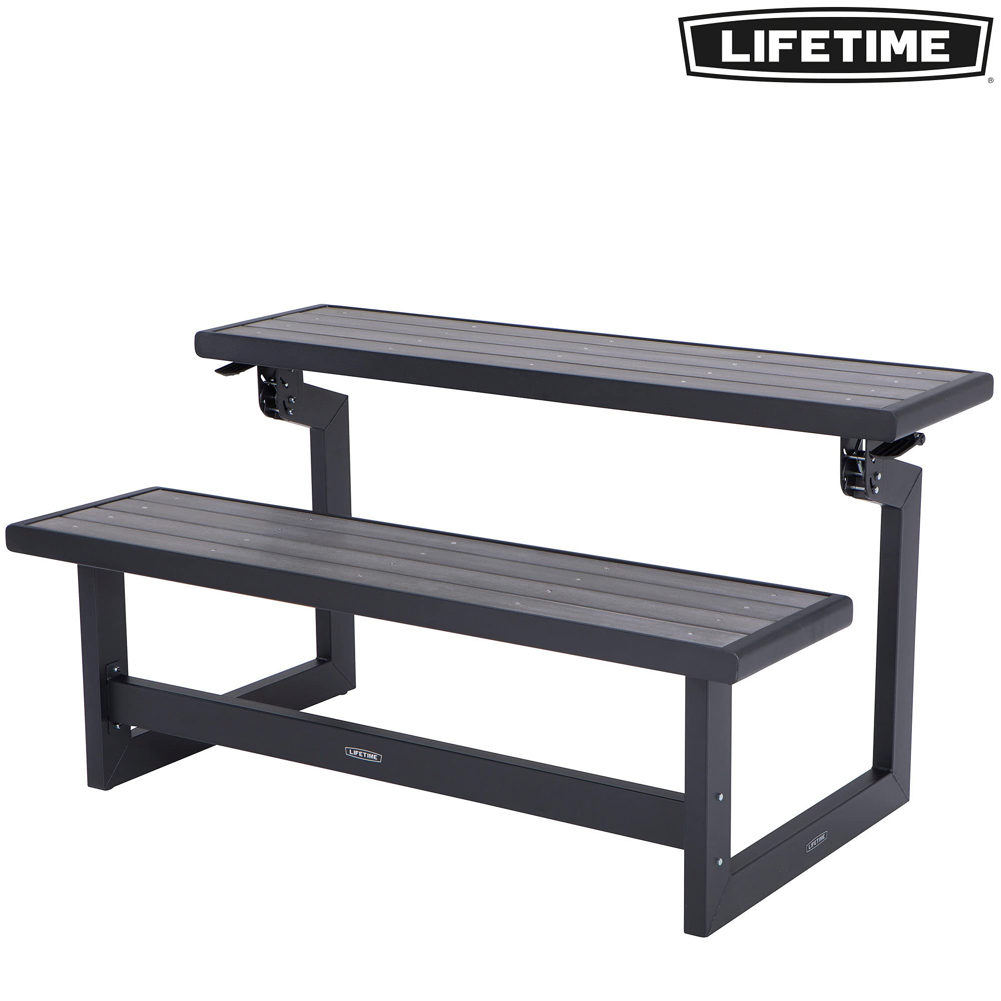 Lifetime 60253 Outdoor Convertible Bench, 55 Inch, Harbor Gray