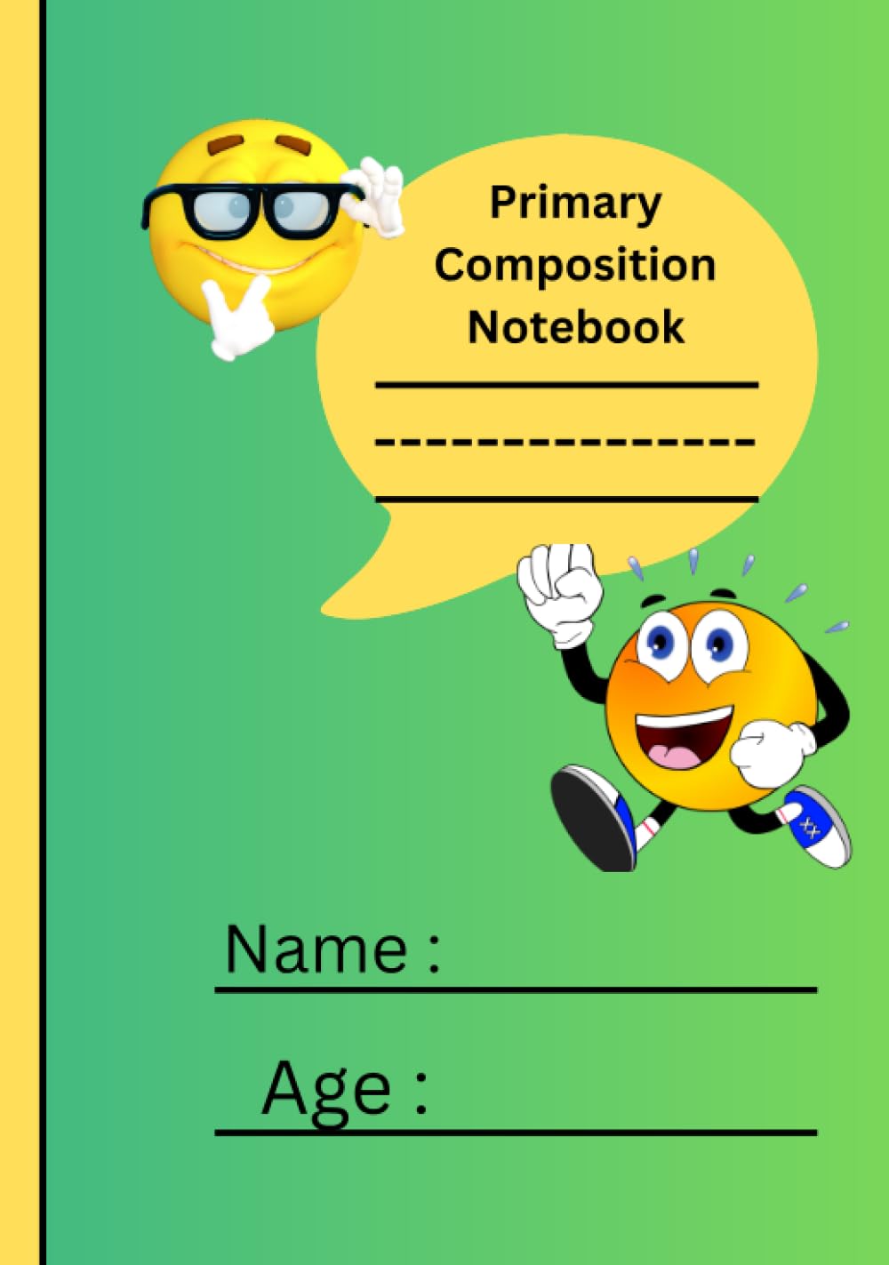 Primary Composition Notebook: Emoji Composition Notebook For Kids With ...