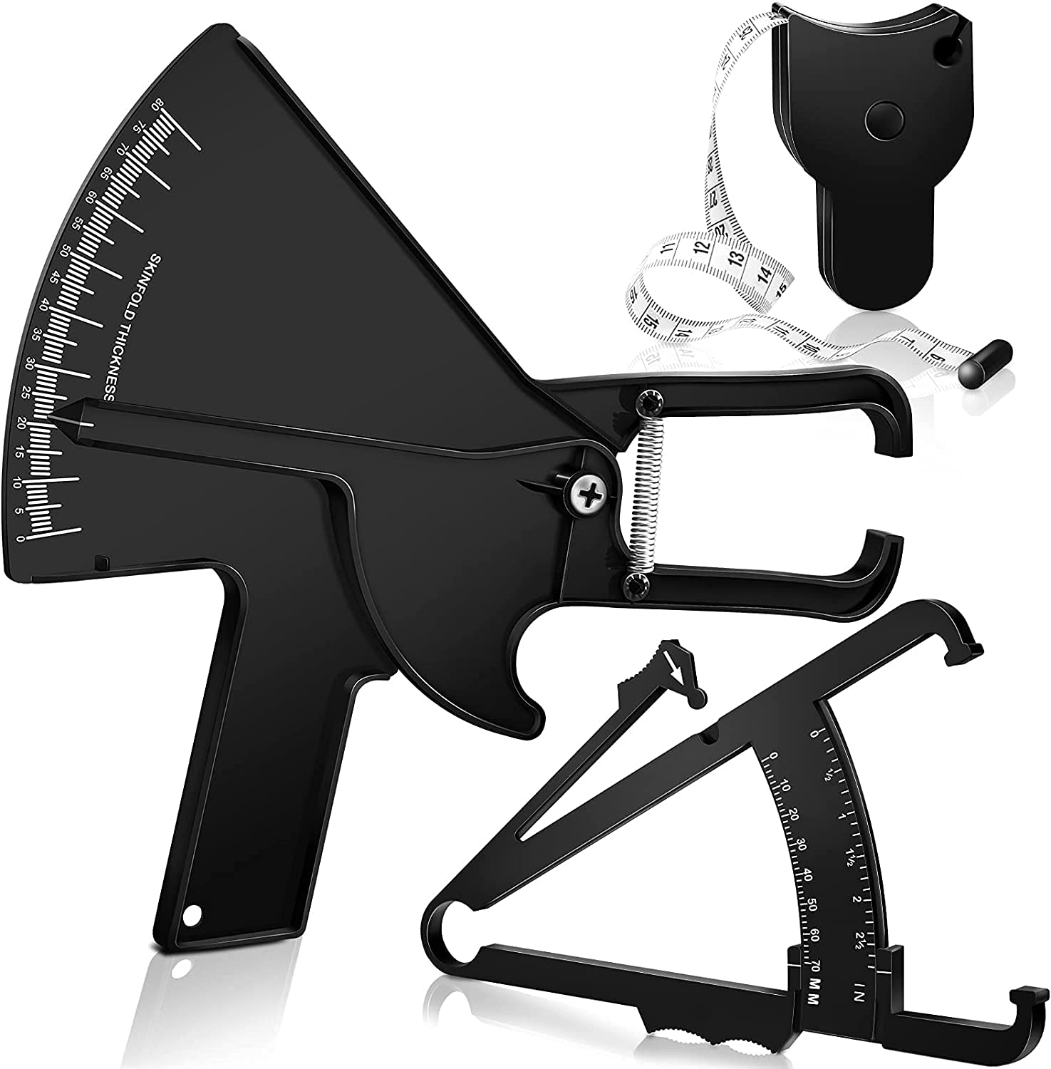 Buy Caliper Body Caliper and Measuring Tape, Black Skinfold Calipers ...