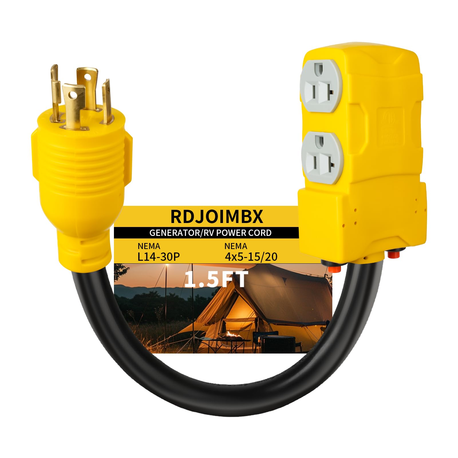 Amazon.com: 30 Amp to 20 Amp 110V Generator Adapter Power Cord NEMA L14 ...