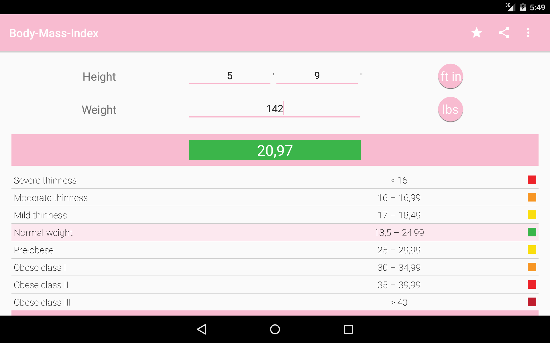 BMI Calculator - for women - App on the Amazon Appstore