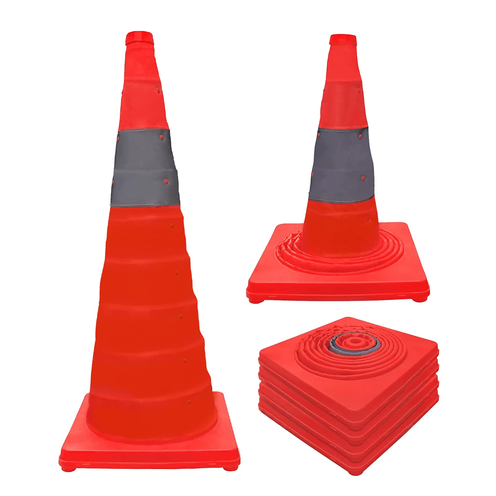 Snapklik.com : 4 Pack Collapsible Traffic Cones, 28 Inch Road Parking ...