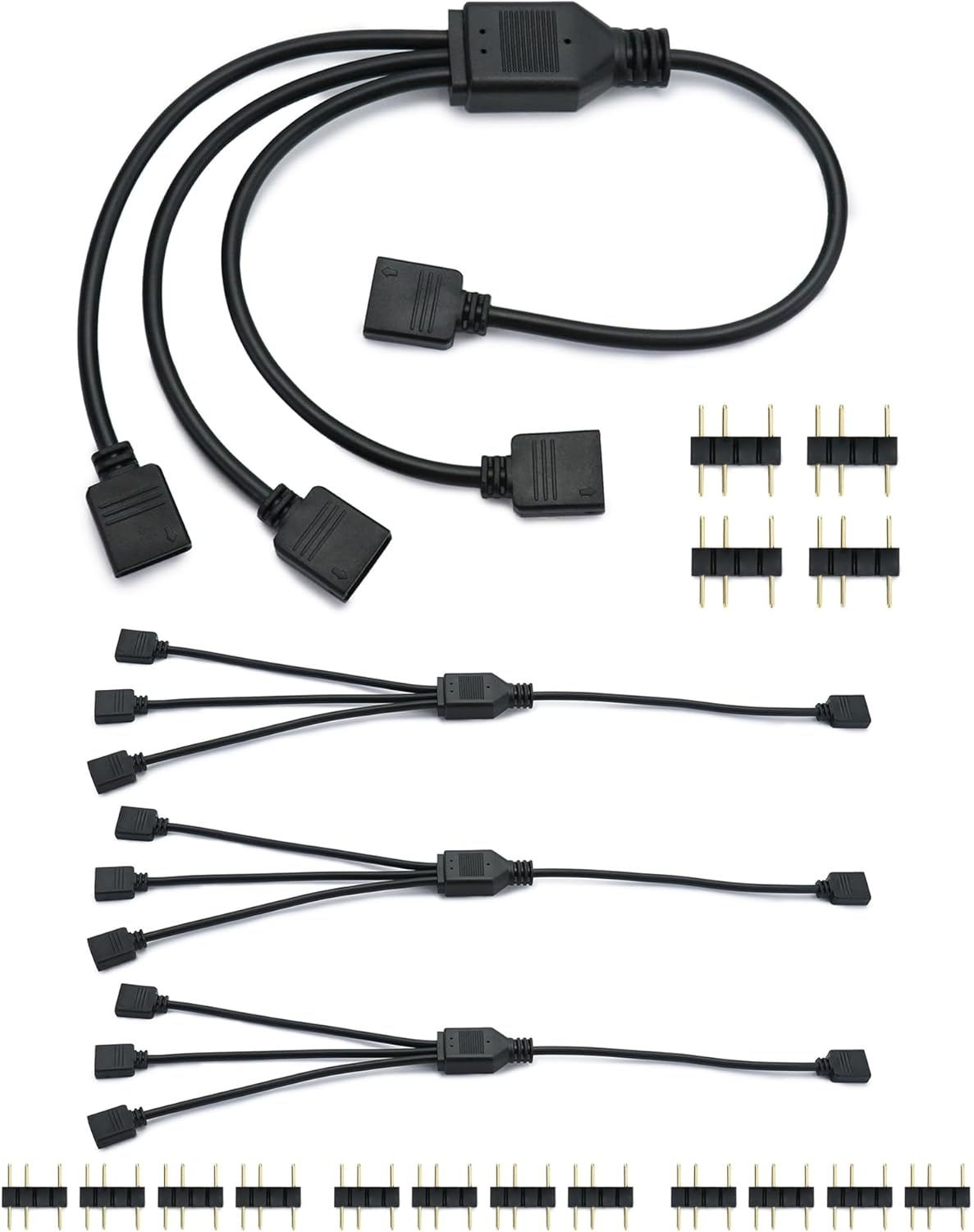 Amazon.com: QWORK ARGB Splitter Cable, 4 Pack 118" 5V 3 Pin Addressable ...