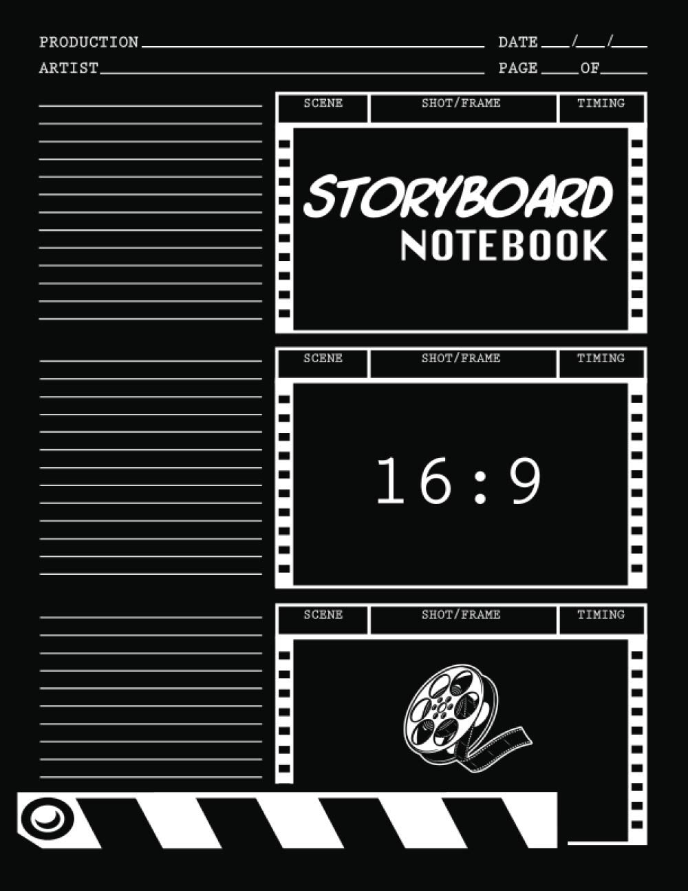 Storyboard Notebook: Blank Storybook Sketchbook | 16:9 Thumbnail ...