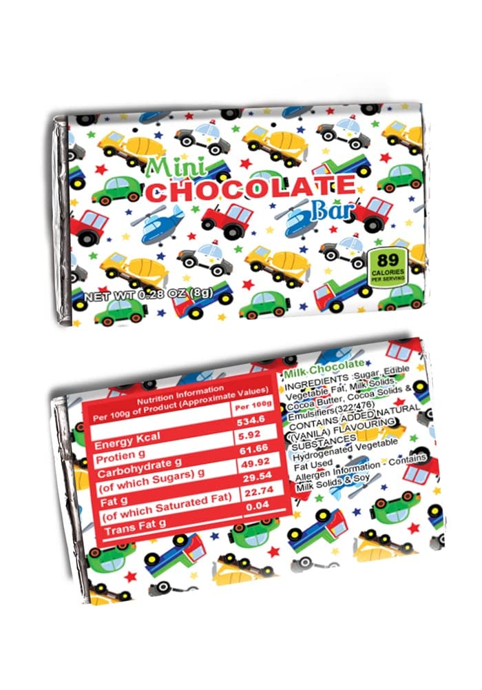Pack of 50 Vehicle theme wrapped FSSAI Compliant home made edible Mini ...