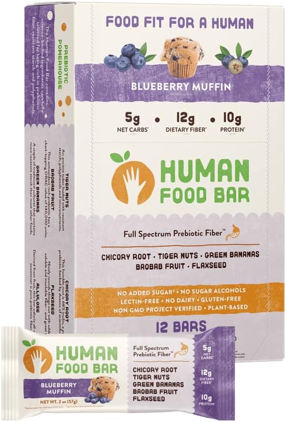 Amazon.com : Human Food Bar | Bluberry Muffin Flavored Nutrition Bar ...