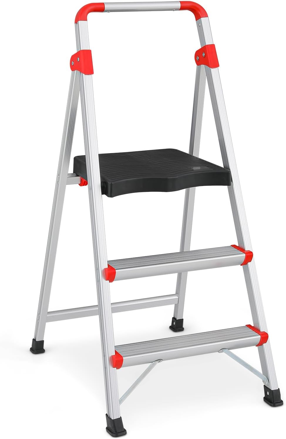 MoNiBloom 3 Step Ladder Lightweight Folding Stools for Adults, 2 Narrow ...