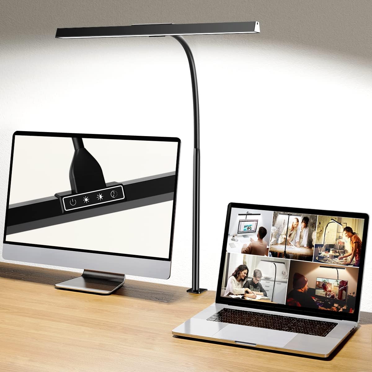 Hapfish Powerful LED Desk Lamp, 12W Dimmable with Clip, Table Light ...