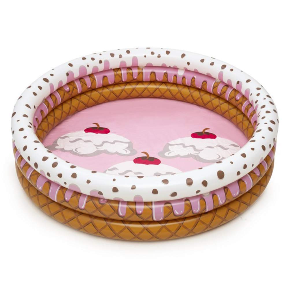 Buy Inflatable Swimming Pool for Kids, 3 Layers Round Ice Cream Kiddie ...
