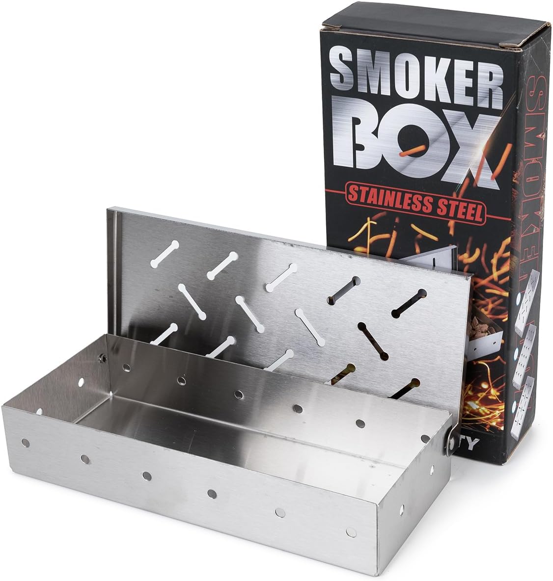 Amazon.com: Pure Grill BBQ Smoker Box - Heavy Duty Stainless Steel with ...