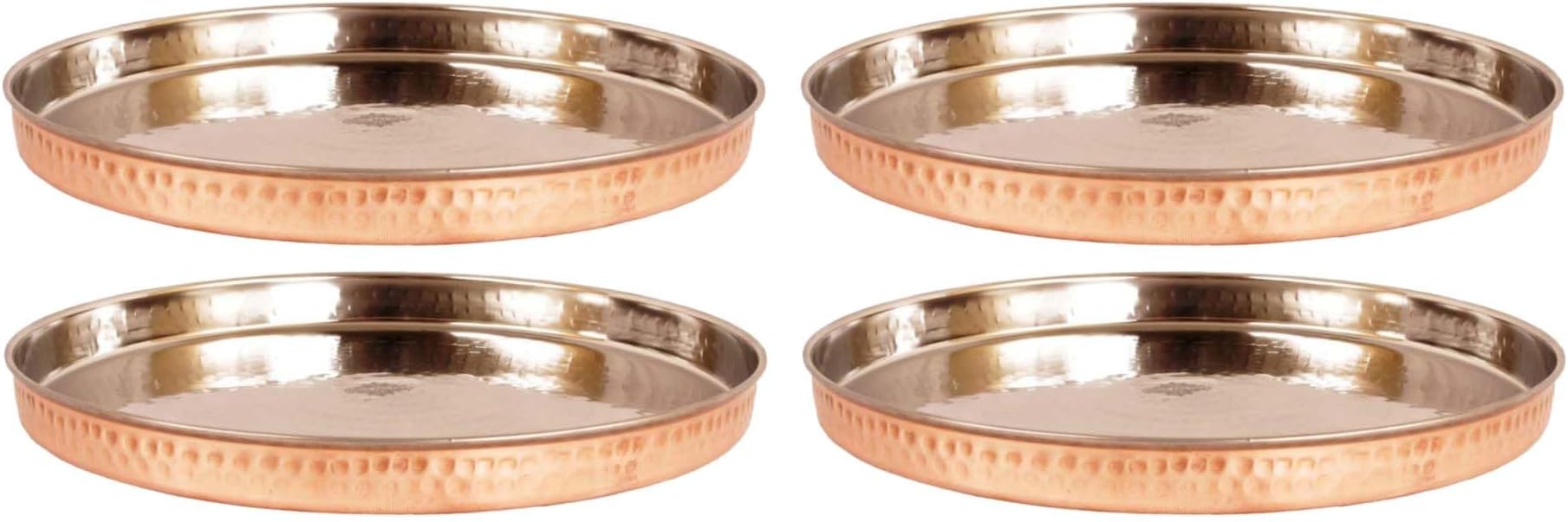 Buy Indian Art Villa Steel Copper Curved Thali Plate, Dinnerware ...
