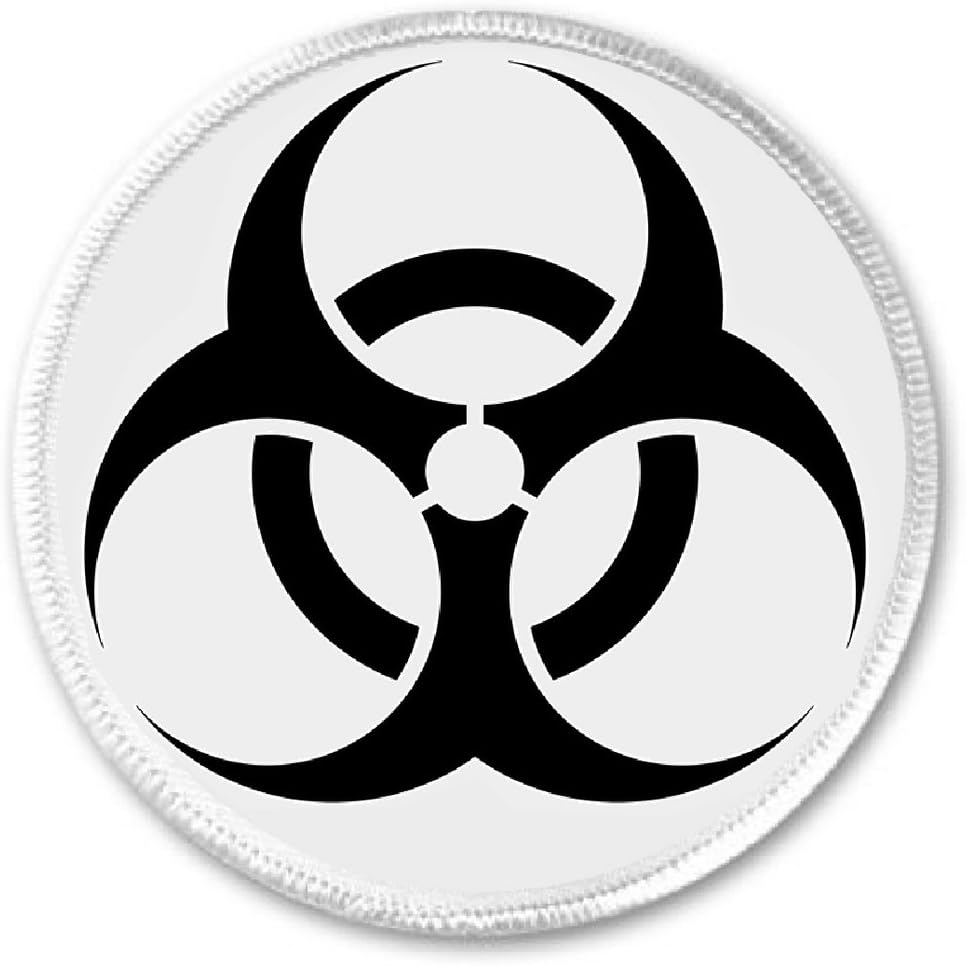 Amazon.com: Biohazard Symbol Sign 3" Sew On Patch Biological Hazard ...