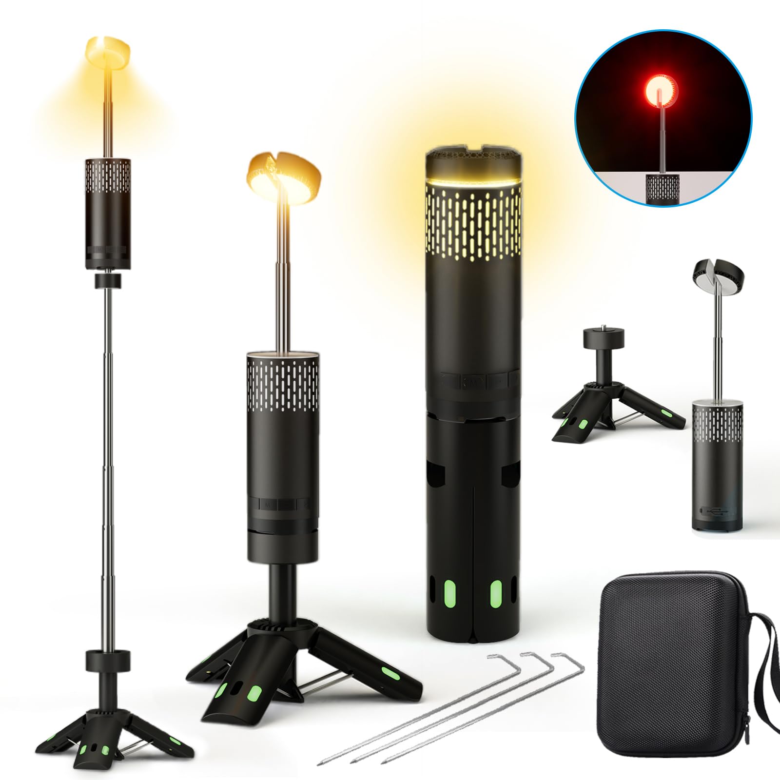 Amazon.com: Rechargeable Telescopic LED Camping Light - 10000mAh ...