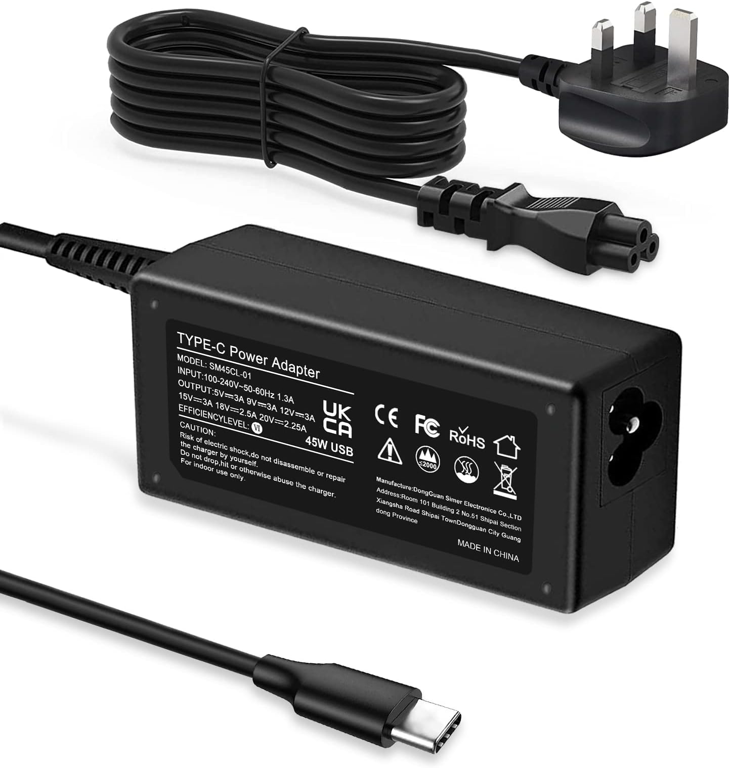 45W USB C Adapter Laptop Charger Universal Compatible with Chromebook ...