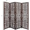 Amazon.com - Room Divider Wood Screen - Scroll Antique Brown - 4 Panel ...