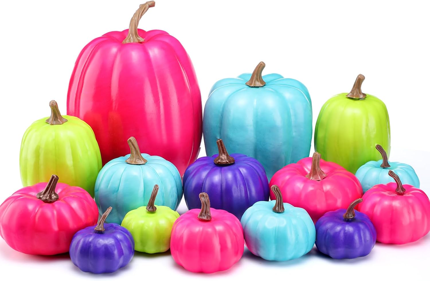 Amazon.com: Burbell 16 Pcs Neon Pumpkins Halloween Fall Neon Decor ...